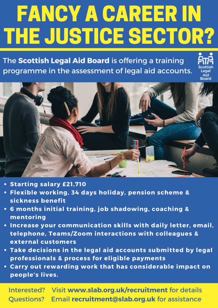 Training programme – Scottish Legal Aid Board – JobZone